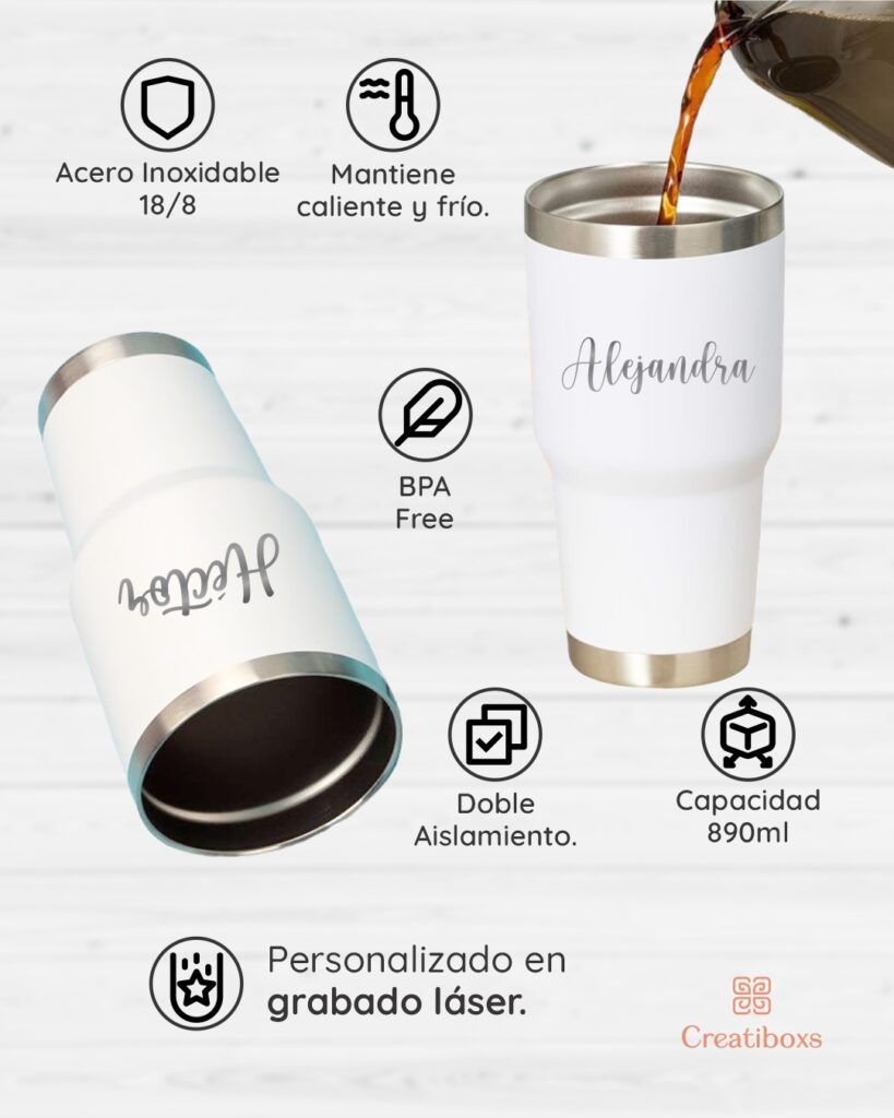 Termo personalizado clásico grande 890ml 30oz | Creatiboxs
